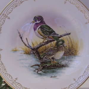 Vintage Boehm Wood Ducks Plate: Fine Bone China, Gold Border - Etsy