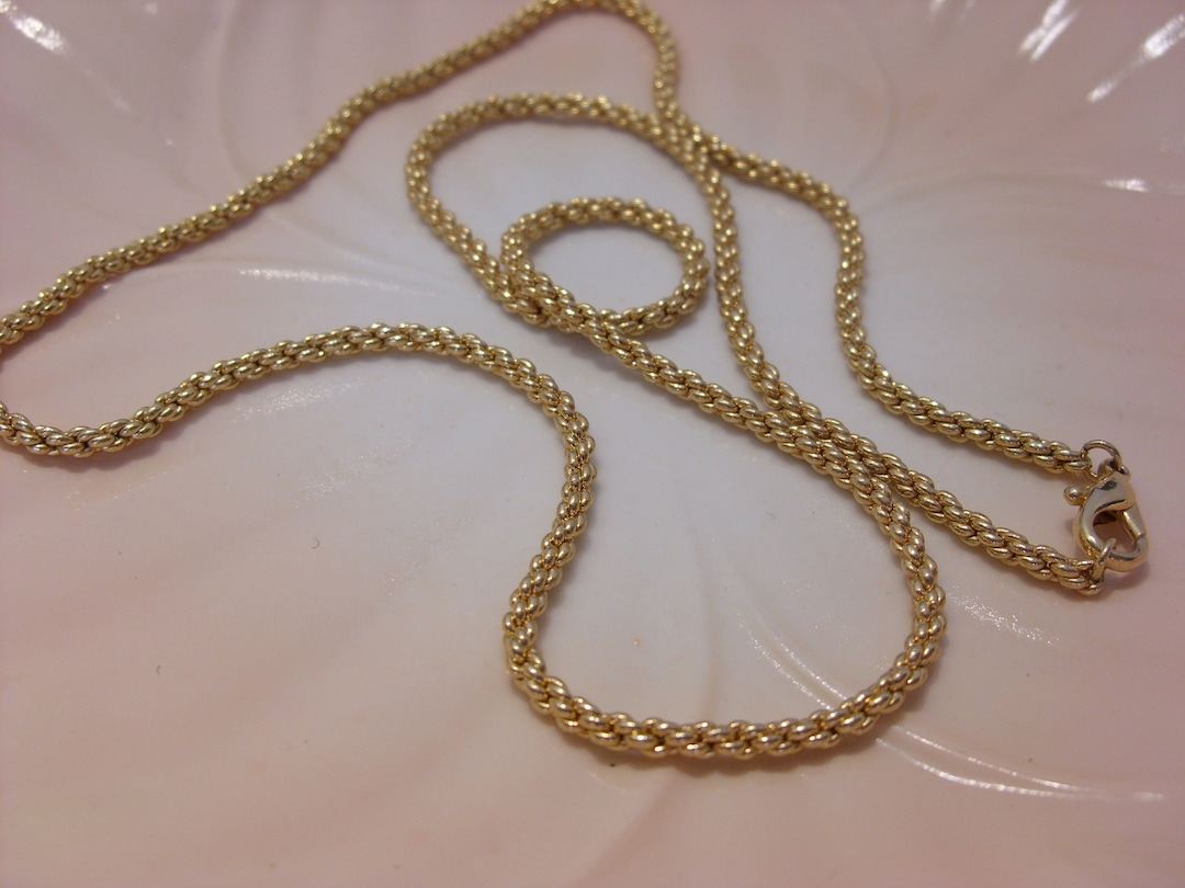 Gold Tone Chain Necklace With Lobster Claw Clasp Vintage Gold Tone ...