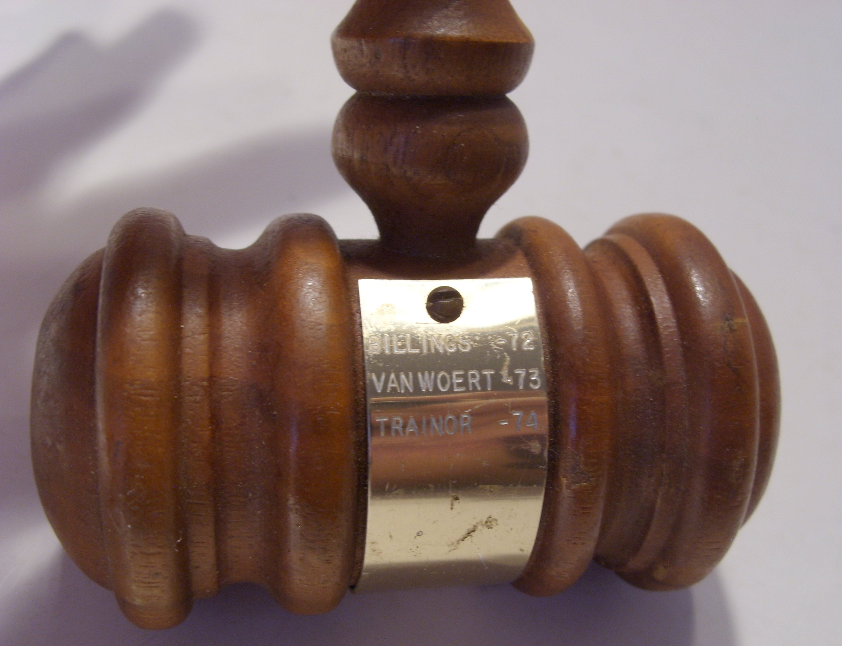 Wood Gavel With Engraved Brass Plate 1972 1974 Billings Van - Etsy