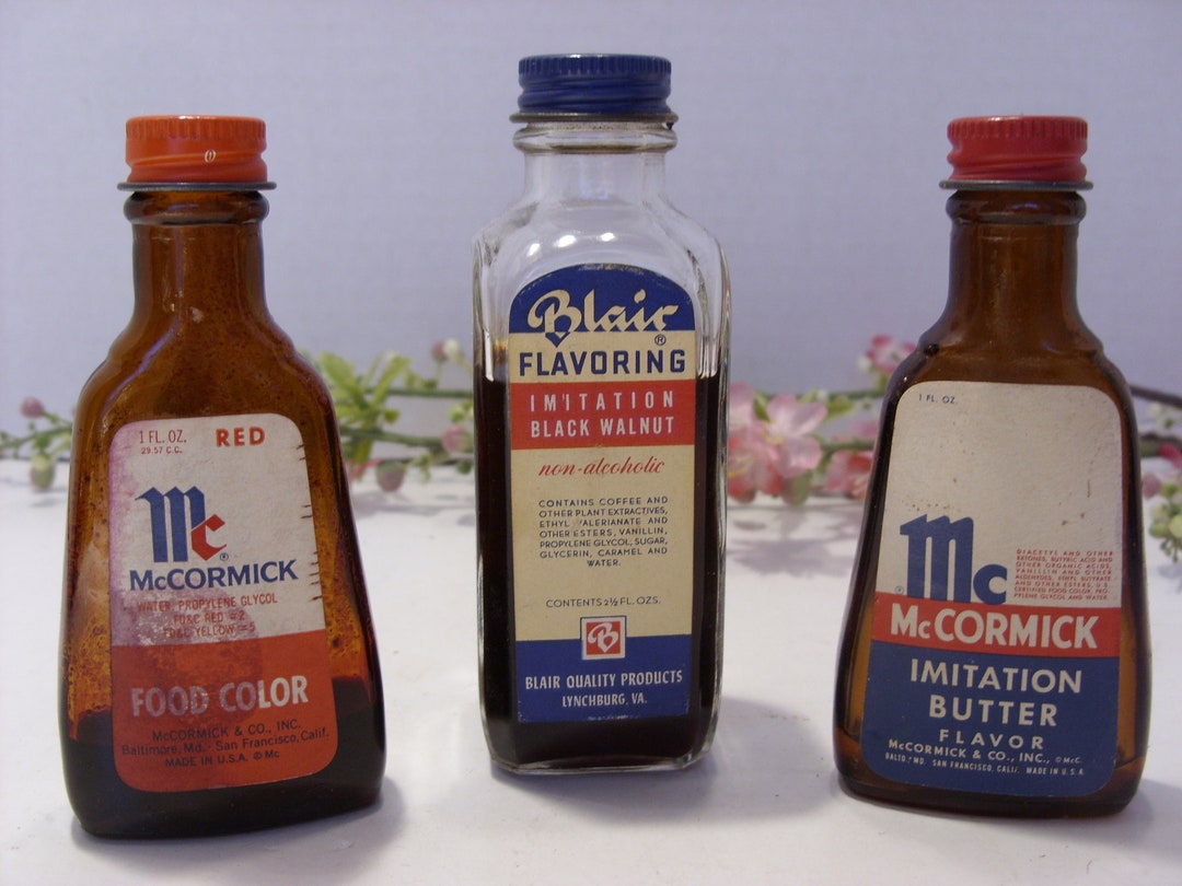 Collectible Vintage Flavor Food Color Bottles Group of 3 Includes Blair ...