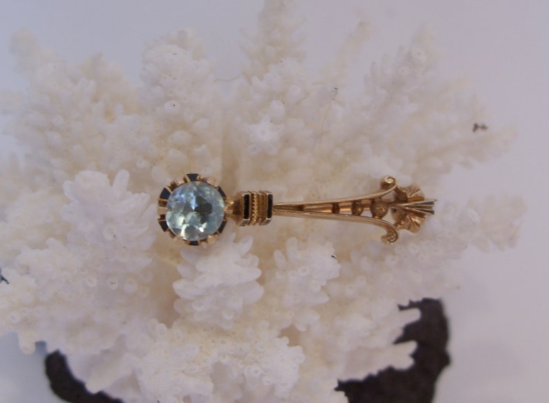 Halley's Comet 14K Yellow Gold Bar Pin With Guilloche | Etsy