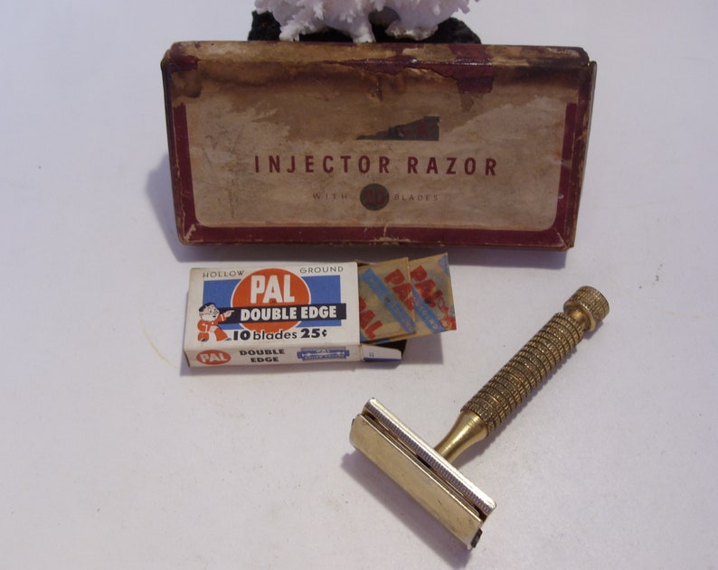 Eversharp Schick Injector Razor Vintage Box Gold Metal PAL - Etsy