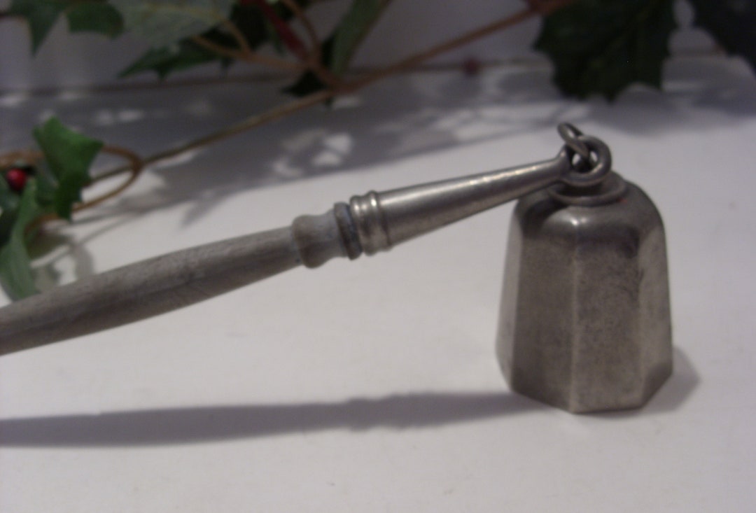 Pewter Bell Candle Snuffer With Wooden Handle Unusual Pewter and Wood ...