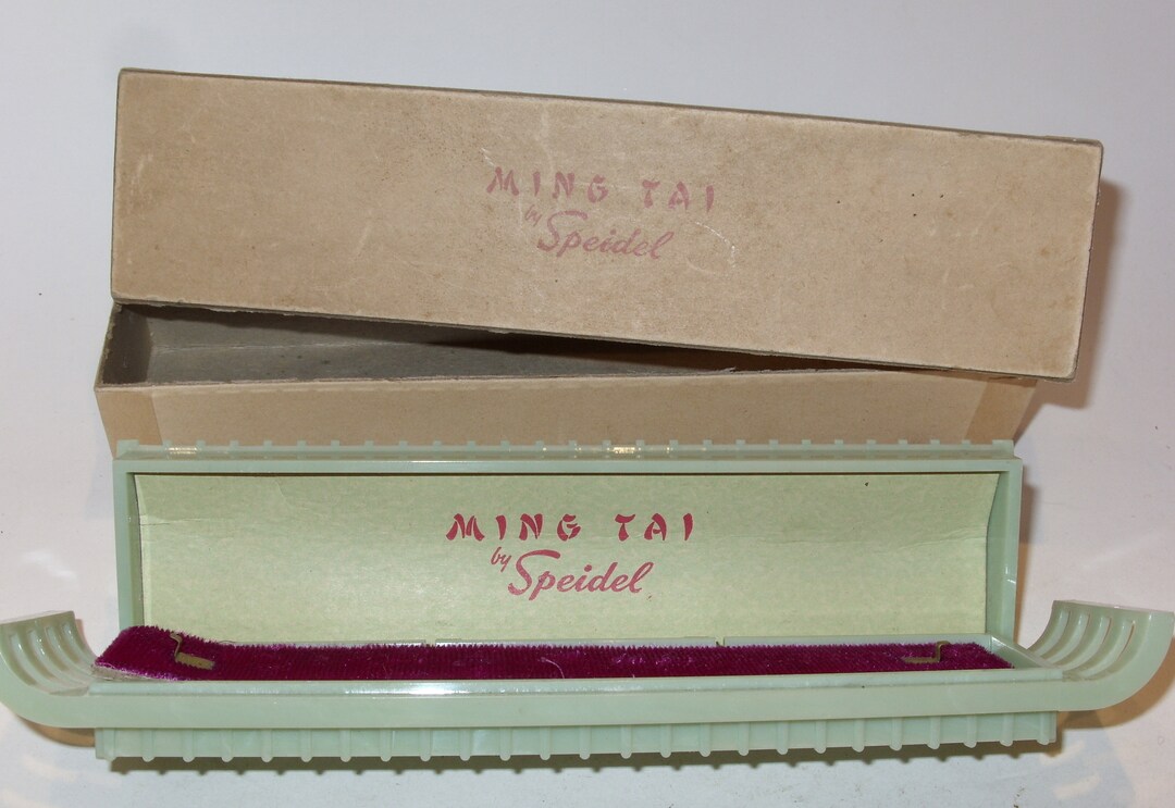 Vintage Speidel Ming Tai Jadite Celluloid Pagoda Bracelet Watch Box - Etsy