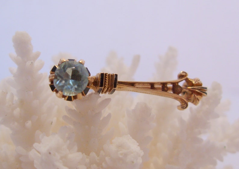 Halley's Comet 14K Yellow Gold Bar Pin With Guilloche | Etsy