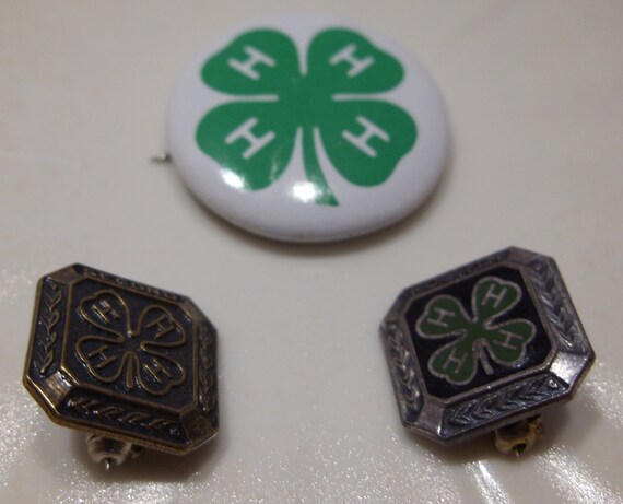 Bronze Enamel Sterling Silver 4 H PinsGroup of Three,… - Gem