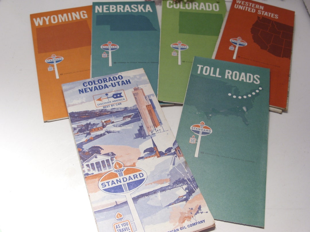 Standard Oil Road Maps 1960's Group of Six Includes Nebraska, Wyoming ...