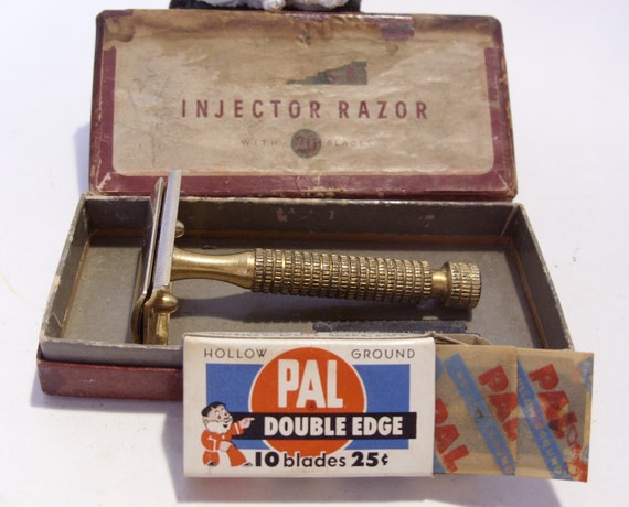 Eversharp Schick Injector Razor Vintage Box Gold Metal PAL - Etsy