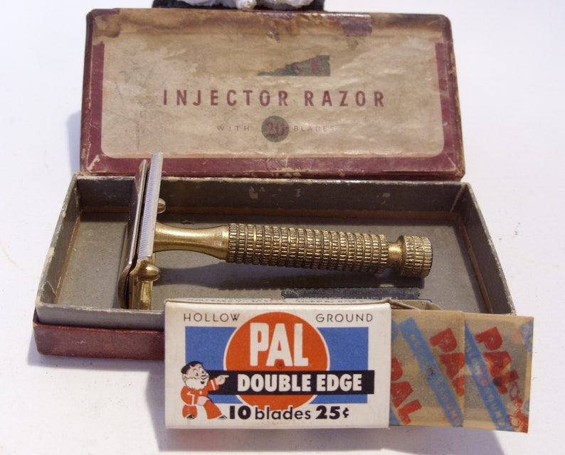 Eversharp Schick Injector Razor Vintage Box Gold Metal PAL - Etsy