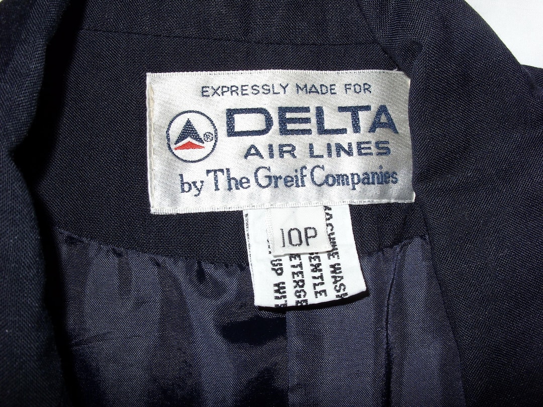 Vintage Delta Airlines Flight Attendant Dress: Navy Blue Uniform, Size ...