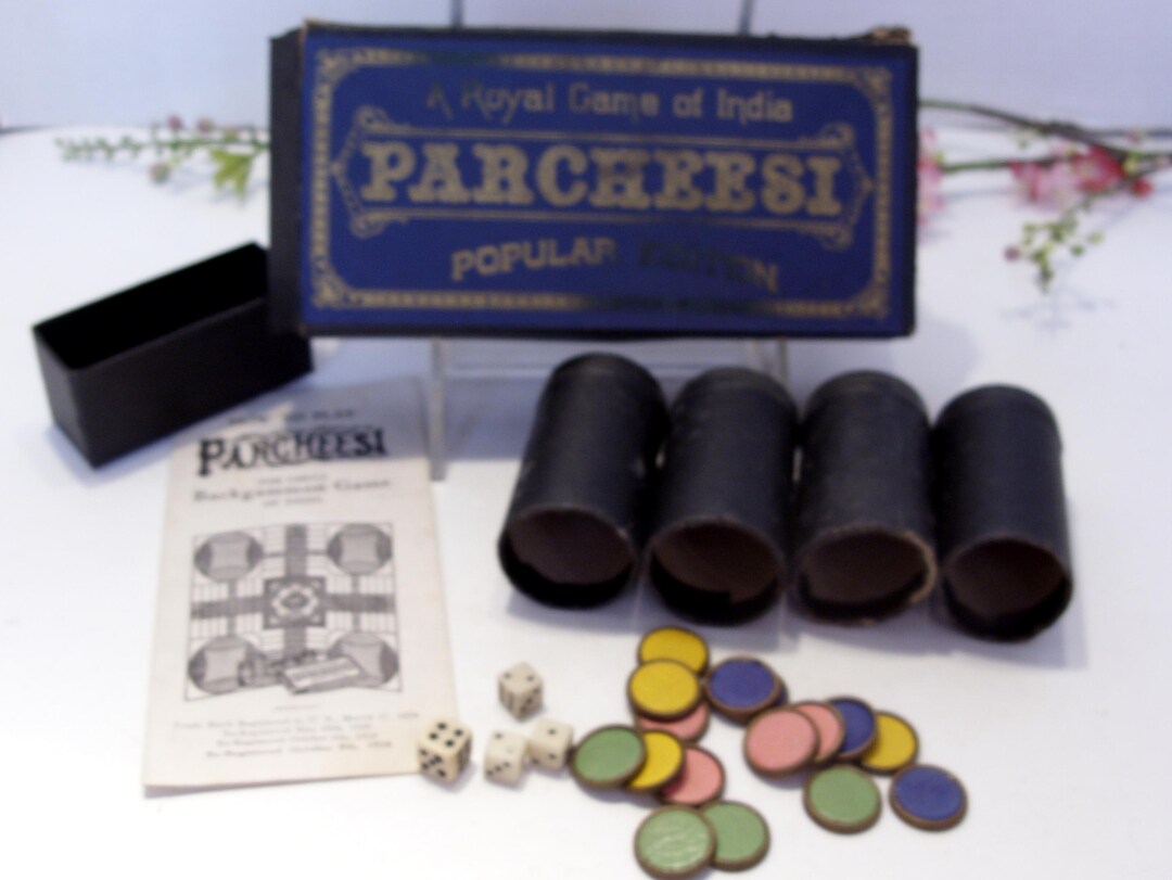 1930s Parcheesi Game Set: Vintage Dice, Cups & Discs With 1938 ...