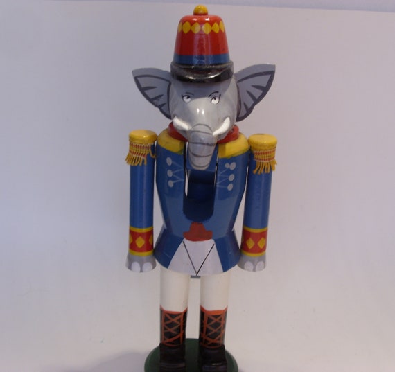 Large Elephant Nutcracker Vintage Wooden Elephant Nutcracker | Etsy