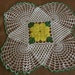 Large Crocheted Yellow Rose Doily Vintage White Crochet Doily - Etsy