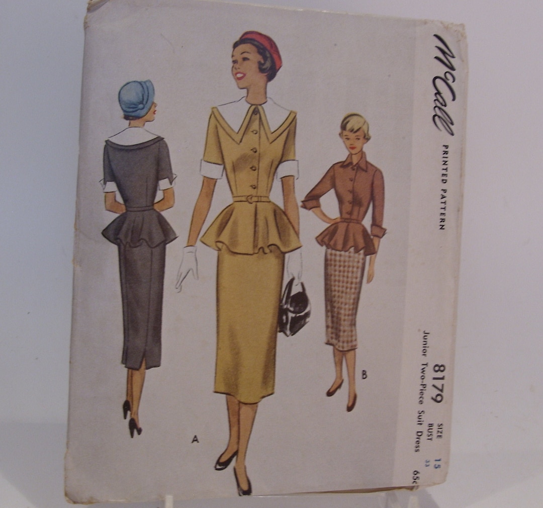 1950s Mccall's 8179 Two-piece Suit Dress Pattern, Junior Size 15 UNCUT ...