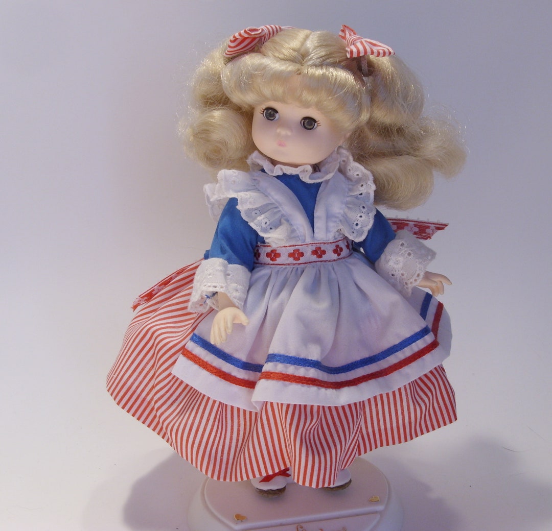 Vintage Effanbee Li'l Innocents USA Doll: Blonde Pigtails, Red White ...