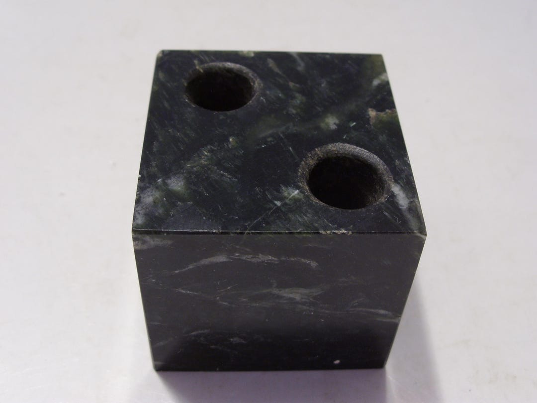 Connemara Marble Green Cube Pencil Pen Holder Paperweight Holds 2 Pens ...