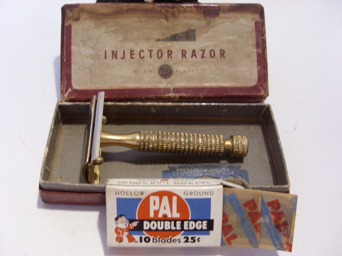 Eversharp Schick Injector Razor Vintage Box Gold Metal PAL - Etsy