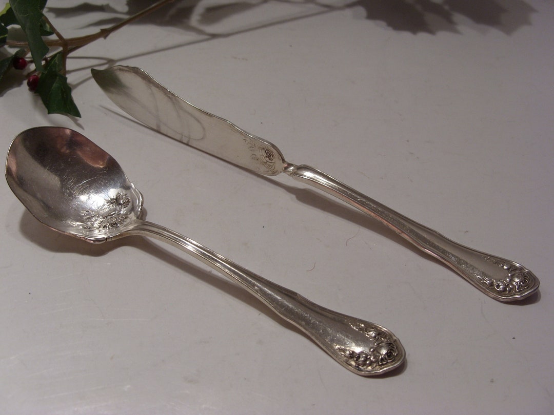 Oneida Community Reliance Plate Master Butter Knife and Sugar Spoon ...