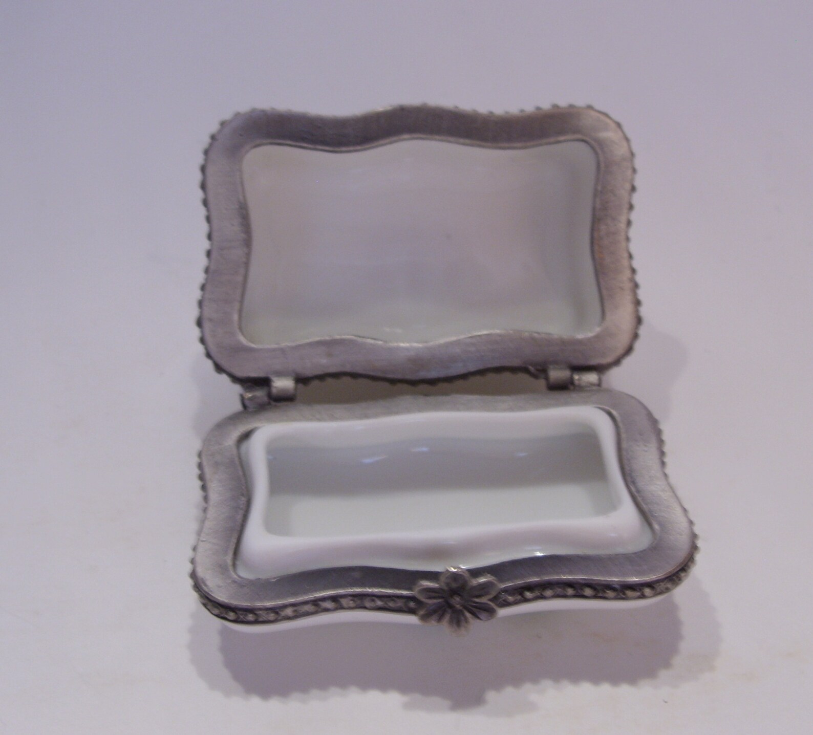 Hinged Porcelain Trinket Box With Pink Purple Blue and Green | Etsy