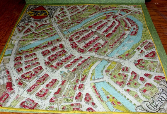 Bern 600 Year Anniversary Handkerchief Map of Bern, 1… - Gem
