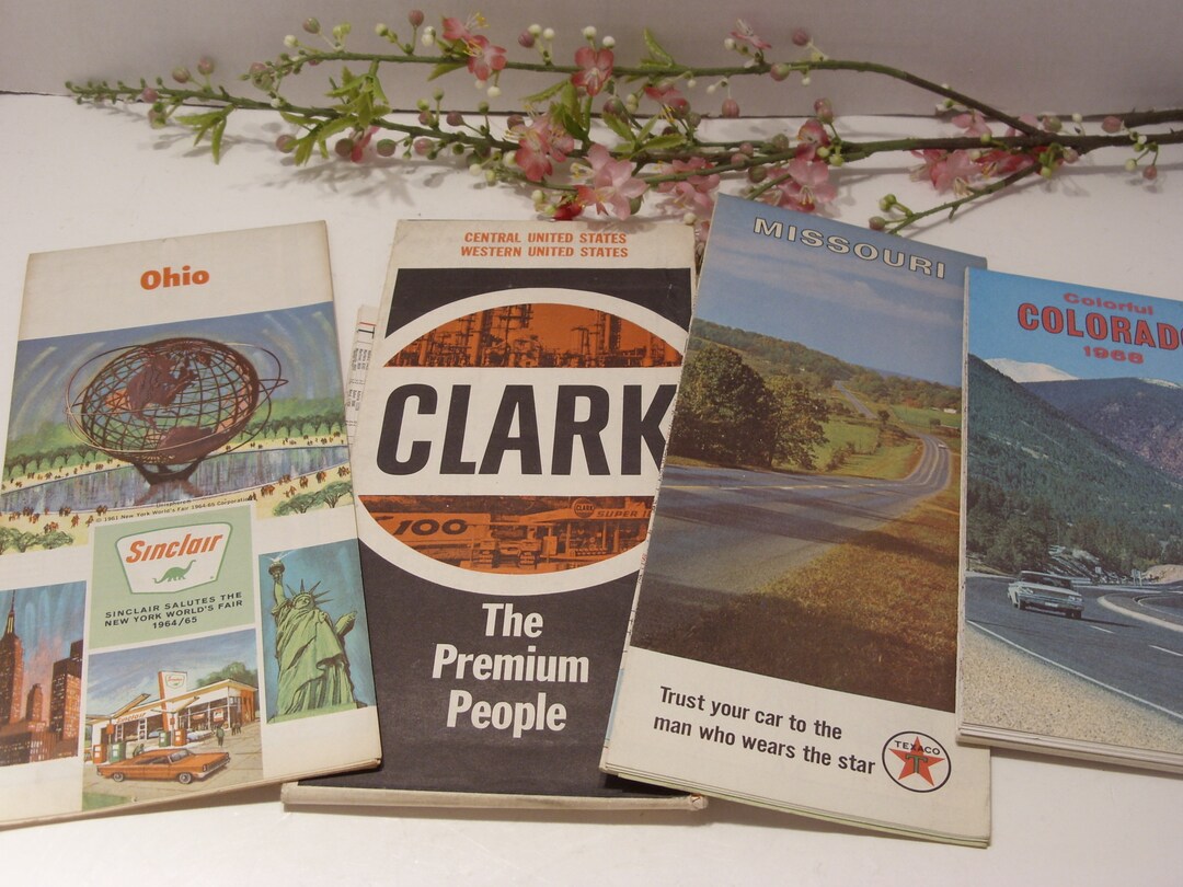 Vintage 1960s Road Maps: Texaco, Sinclair, Clark, Colorado - Etsy