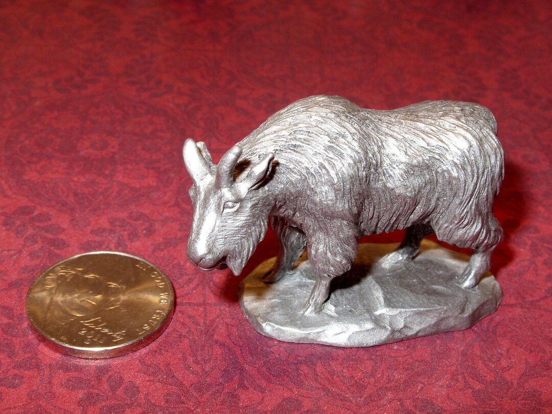 Rawcliffe Fine Pewter Miniature Mountain Goat Figurine Vintage 1986 ...