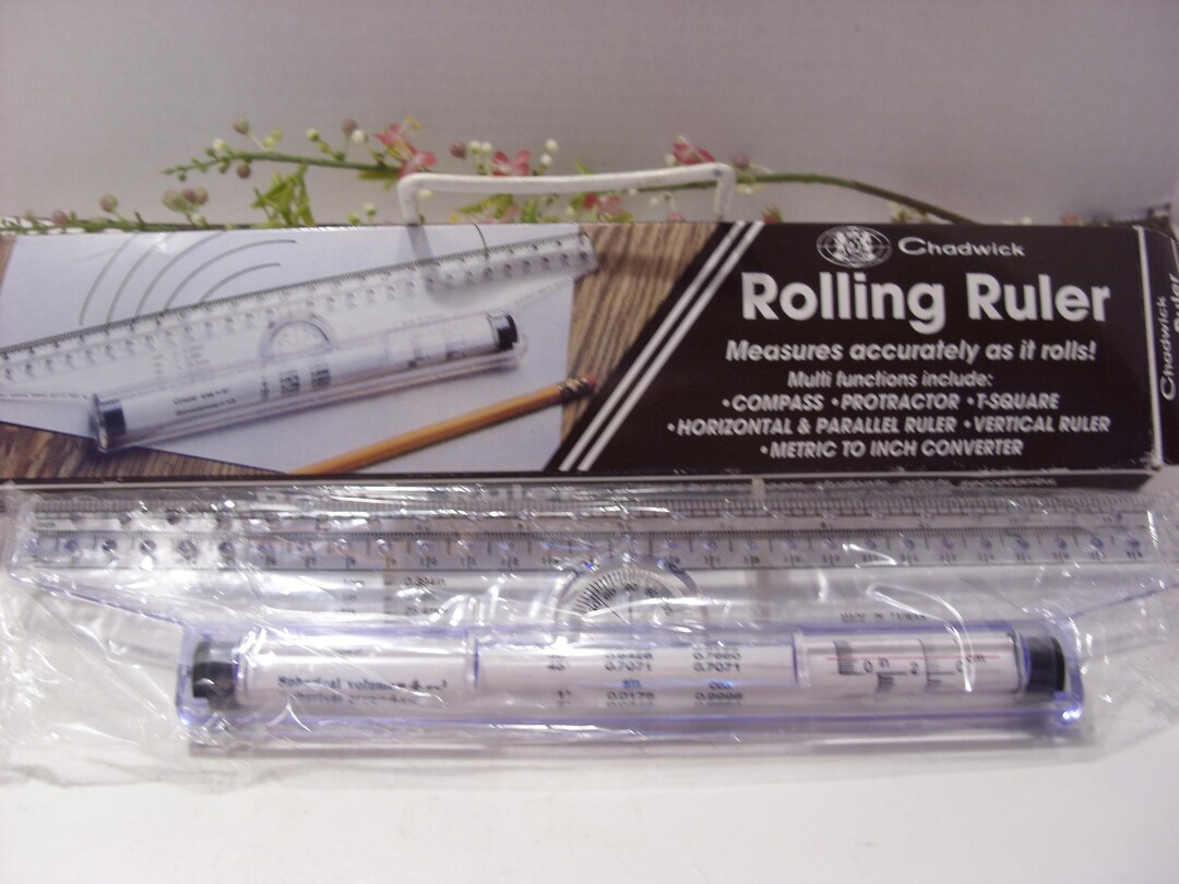 Vintage Chadwick Rolling Ruler: Compass, Protractor, T-square (NOS) - Etsy