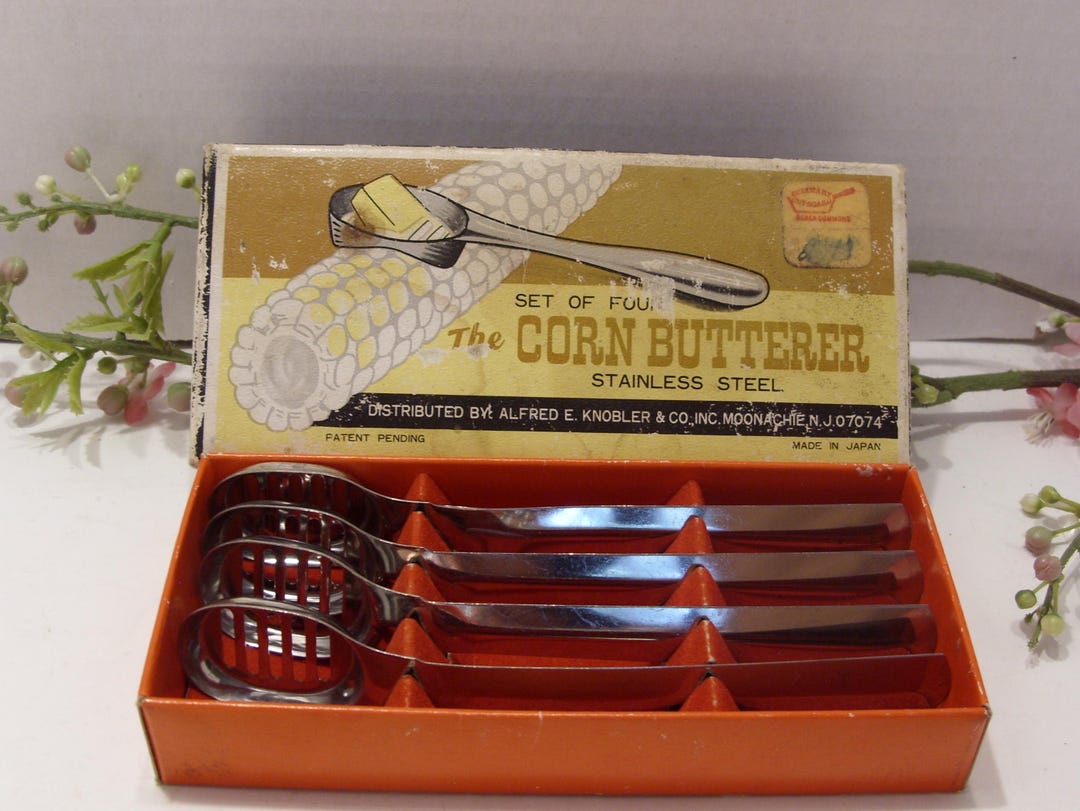 The Corn Butterer Set of Four Stainless Steel Utensil Tools for ...