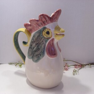 Large Rooster Ceramic Pitcher Made in Portugal Pitcher Holds 72 Ounces ...