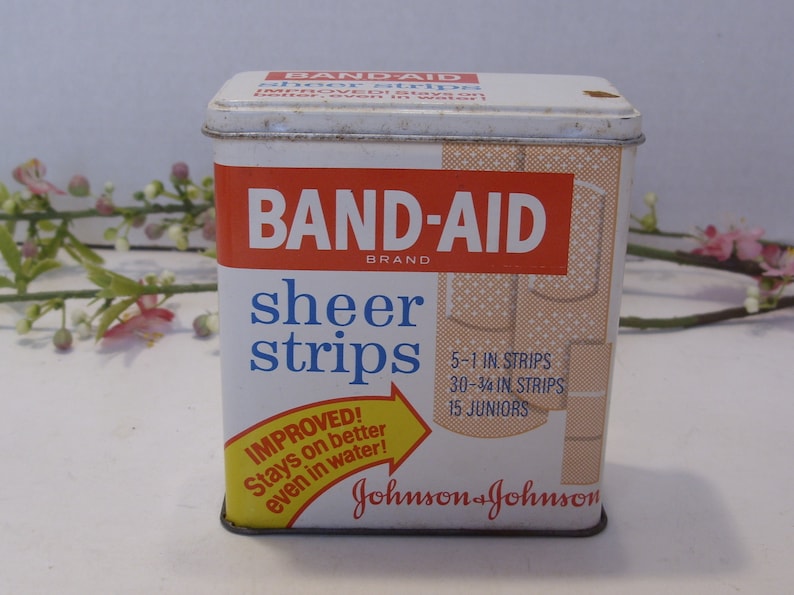 Band-aid Brand Sheer Strips EMPTY Tin Vintage Johnson and Johnson ...