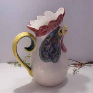 Large Rooster Ceramic Pitcher Made in Portugal Pitcher Holds 72 Ounces ...