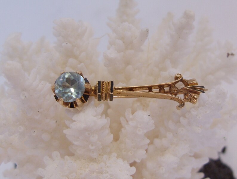 Halley's Comet 14K Yellow Gold Bar Pin With Guilloche | Etsy