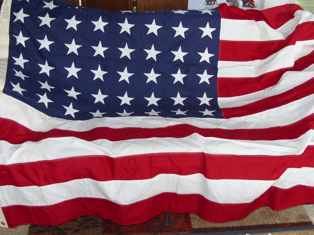1958 Vintage 48 Star USA Flag - Valley Forge Collectible (5'x 9 1/2 ...