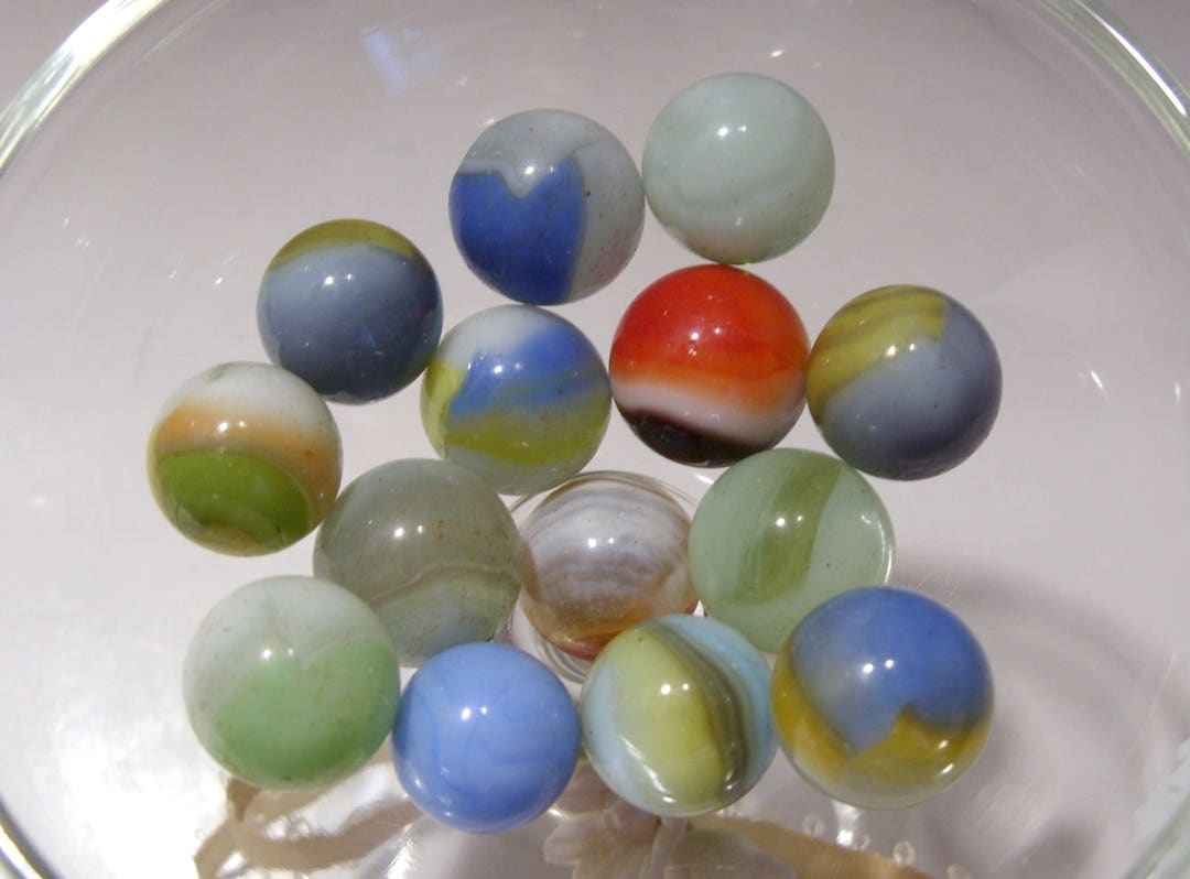 Agate and Glass Vintage Marbles Estate Find Group of Thirteen Lot #1 ...