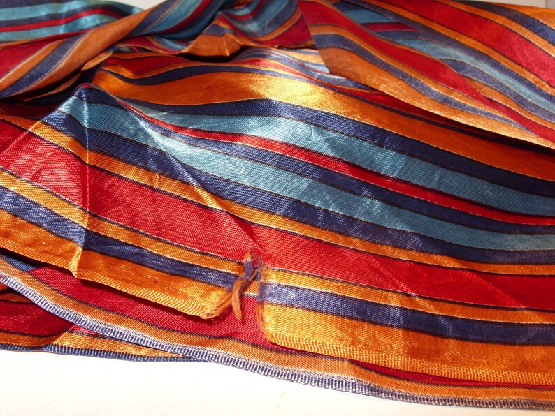 Rayon and Acetate Blend Vintage Fabric in Jewel Tone Stripes - Etsy UK