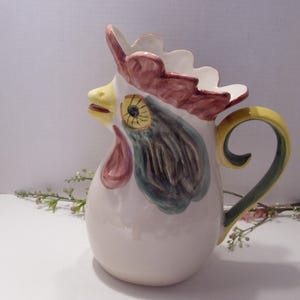 Large Rooster Ceramic Pitcher Made in Portugal Pitcher Holds 72 Ounces ...
