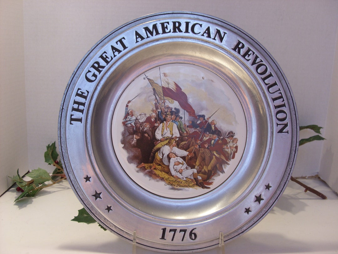 Pewter Plate "the Great American Revolution 1776" Battle of Bunker Hill ...