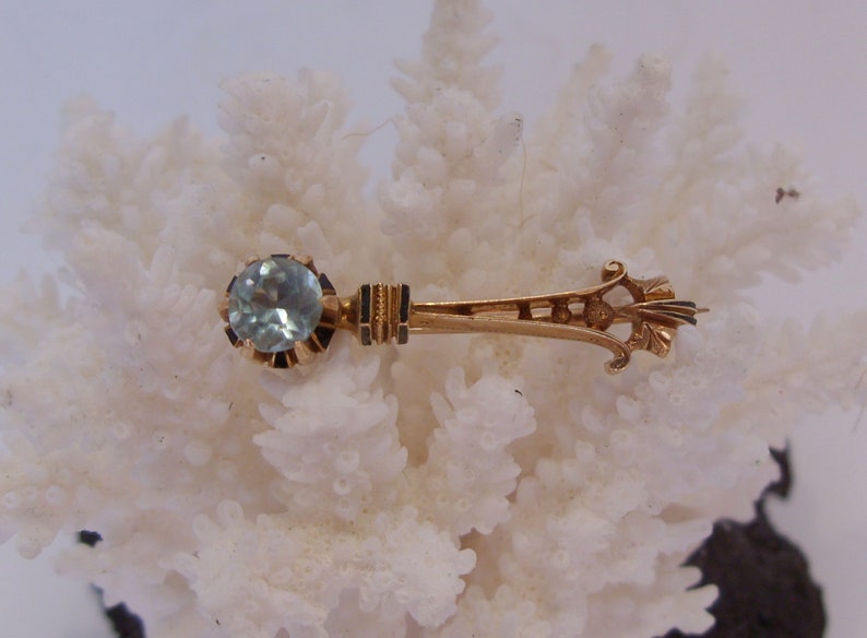 Halley's Comet 14K Yellow Gold Bar Pin With Guilloche | Etsy