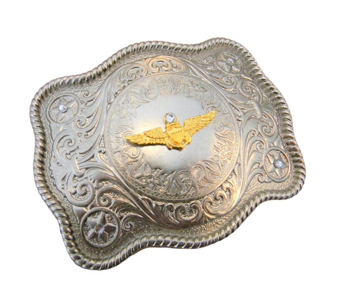 Pilot Wings Belt Buckle, Gold Airplane, Stewardess Gift, Flight ...