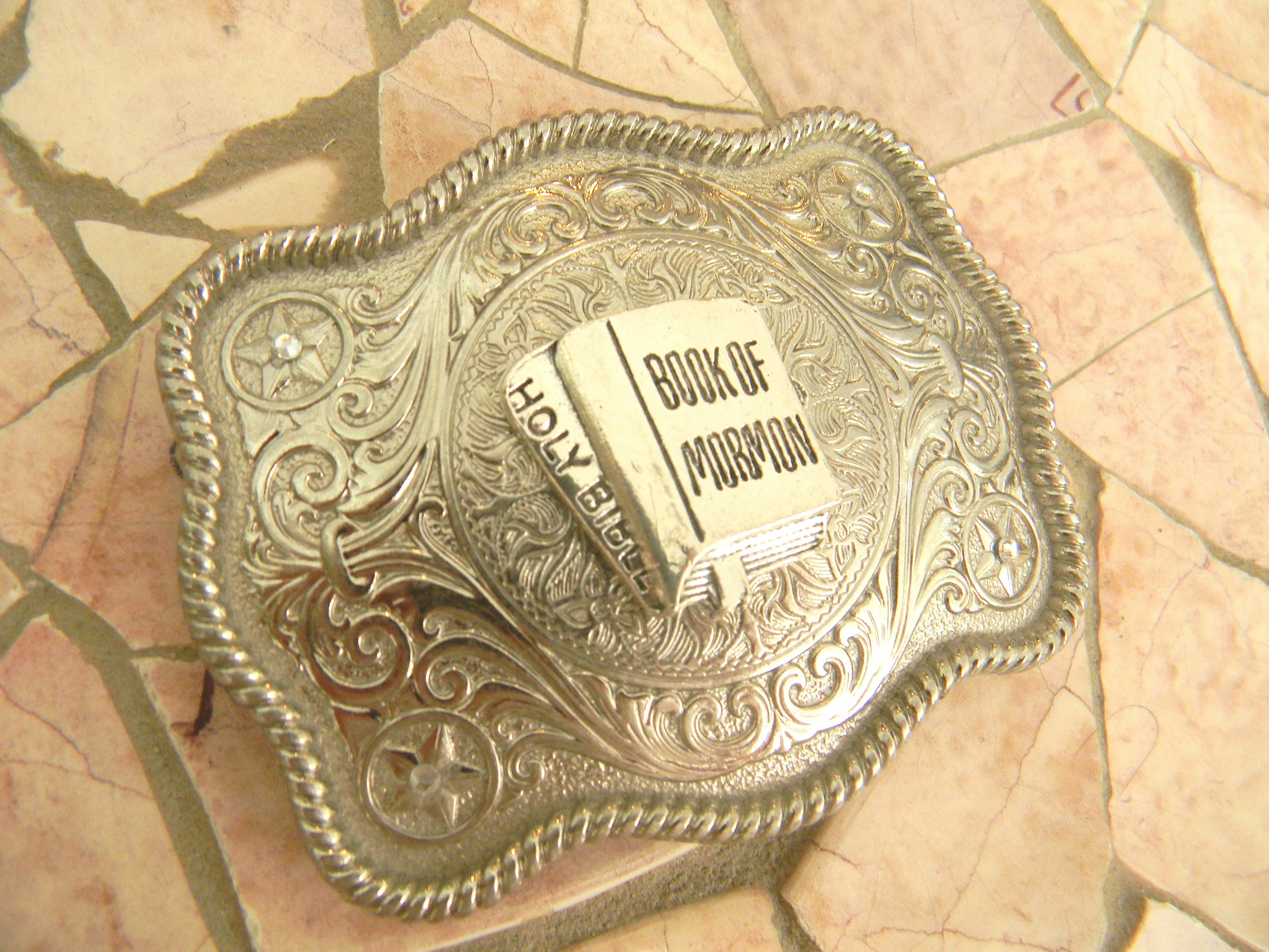 Book of Mormon Silver Belt Buckle, Church of Jesus Christ of Later Day ...