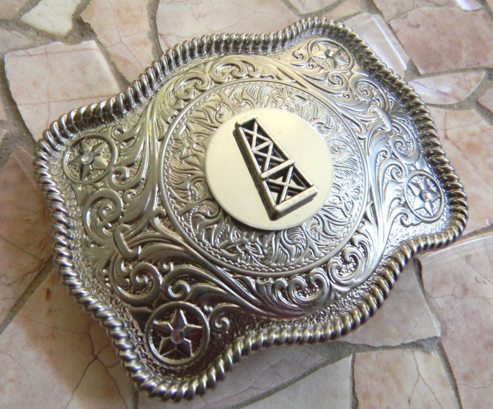 Oilfield Oil Rig Belt Buckle Oil Derrick Silver Western Belt | Etsy