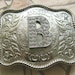 Monogram Letter B Personalized Silver Belt Buckle, Rhinestone Initial B ...