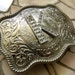 Letter K Personalized Silver Initial Monogram Belt Buckle, Rhinestone K ...