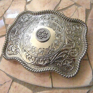 Jewish Gifts, Star of David Silver Belt Buckle, Hanukkah, Judaica, Bar ...