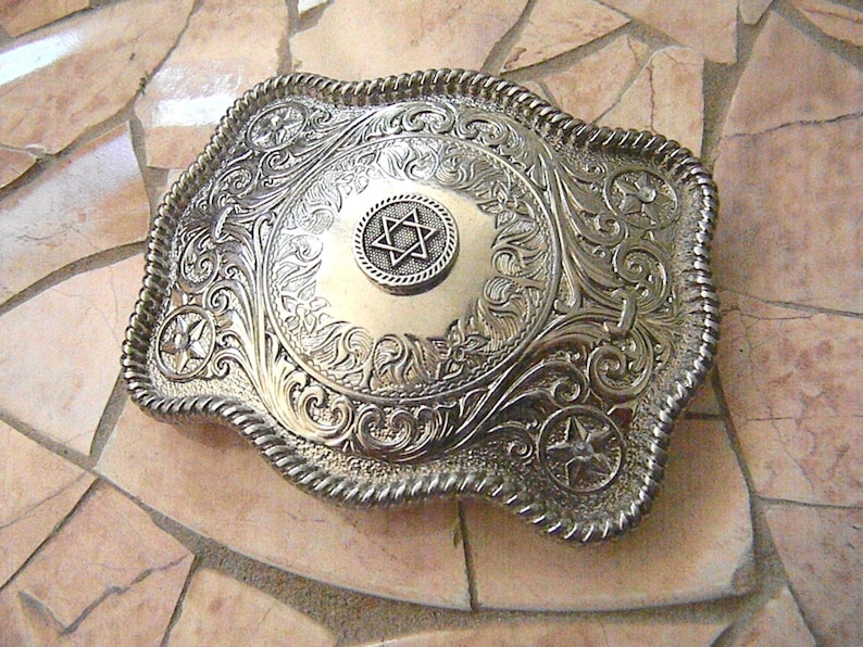 Jewish Gifts, Star of David Silver Belt Buckle, Hanukkah, Judaica, Bar ...