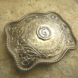 Monogram Letter G Belt Buckle, Western Belt Buckle, Groomsmen Gift ...