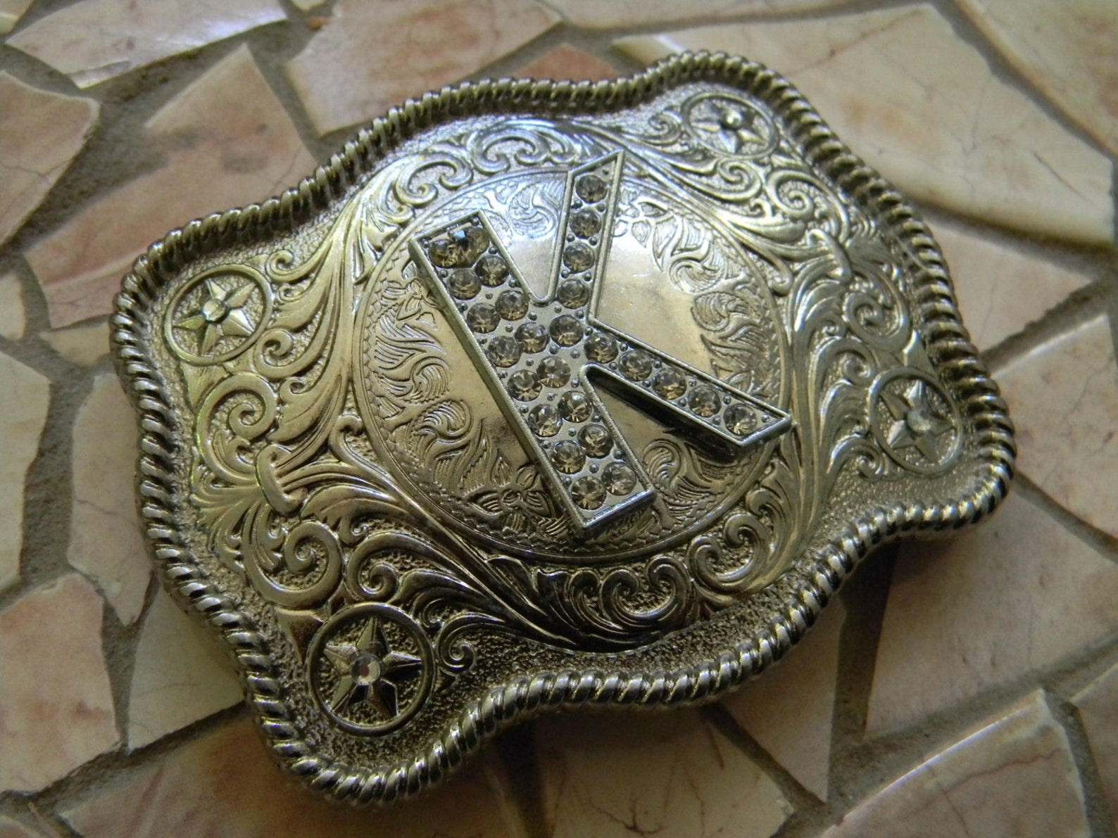 Letter K Personalized Silver Initial Monogram Belt Buckle - Etsy