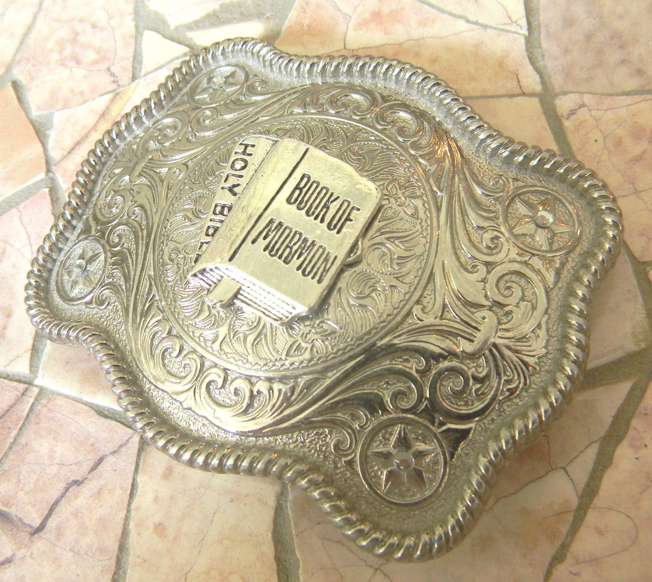 Book of Mormon Silver Belt Buckle, Church of Jesus Christ of Later Day ...
