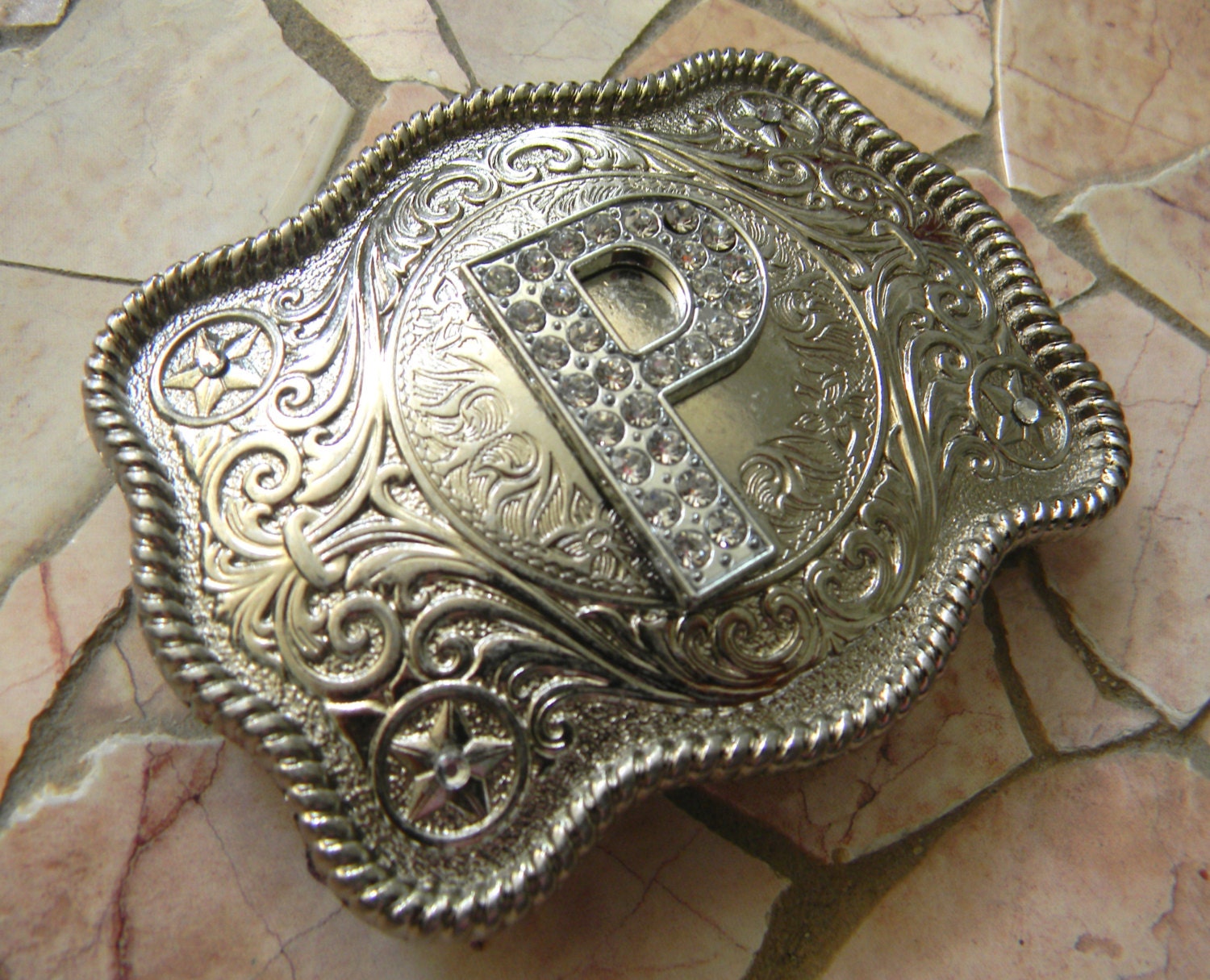 Letter P Personalized Belt Buckle Rhinestone Initial Silver - Etsy