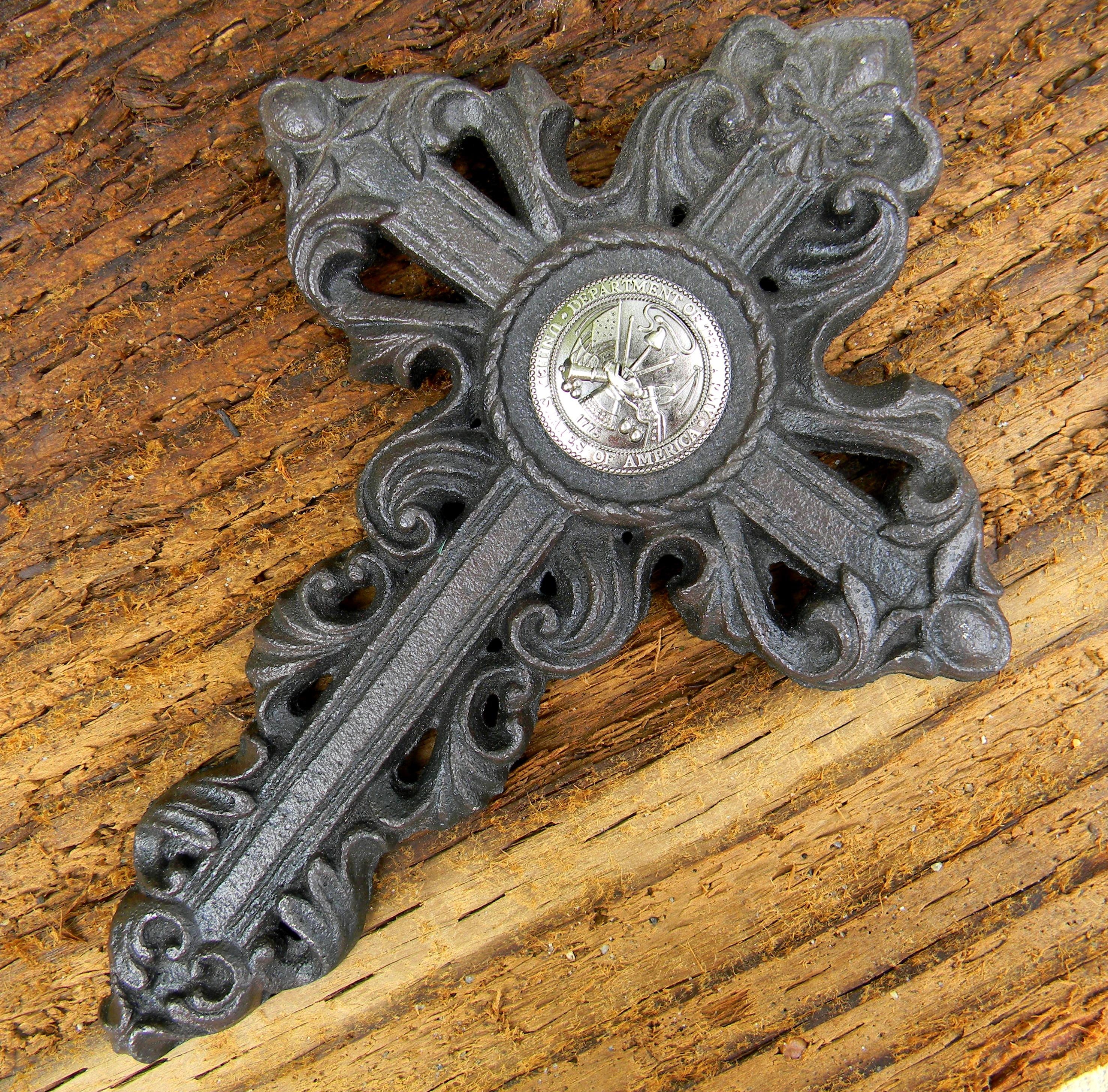 US Army Cross Christian Metal Cross Cast Iron Wall Art | Etsy